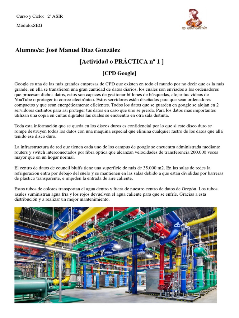 Infraestructura de CPD de Google | PDF | Google | Televisión