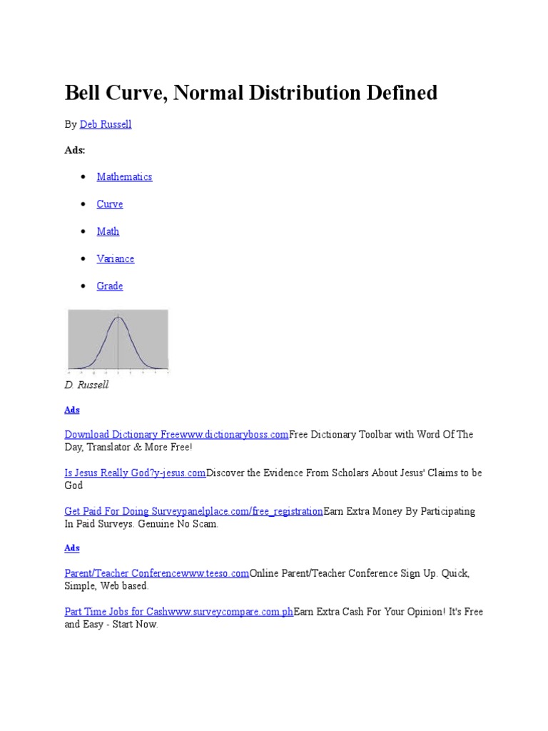 Bell Curve | PDF | Normal Distribution | Standard Deviation
