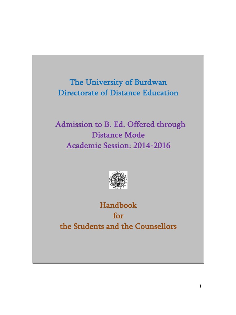 B Ed Handbook | PDF | Postgraduate Education | Teachers