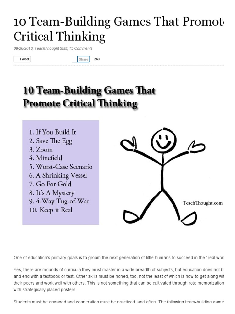 10 Team-Building Games That Promote Collaborative Critical Thinking ...