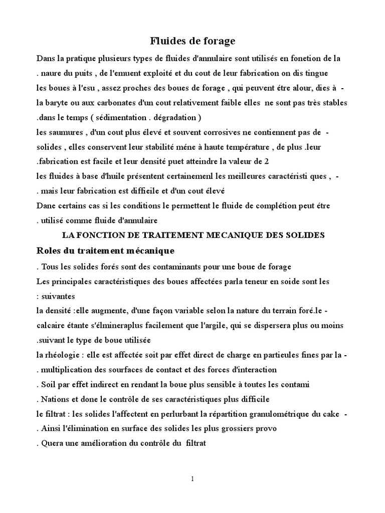 Fluides de Forage | PDF | Forage | Chimie