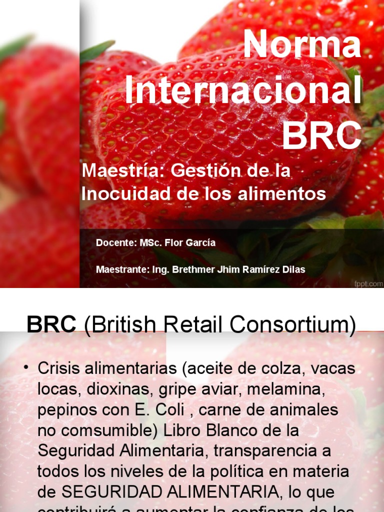 NORMA BRC | Análisis de peligros y puntos críticos de control | Alimentos