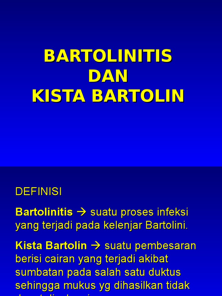 Bartolinitis & Kista Bartolin | PDF
