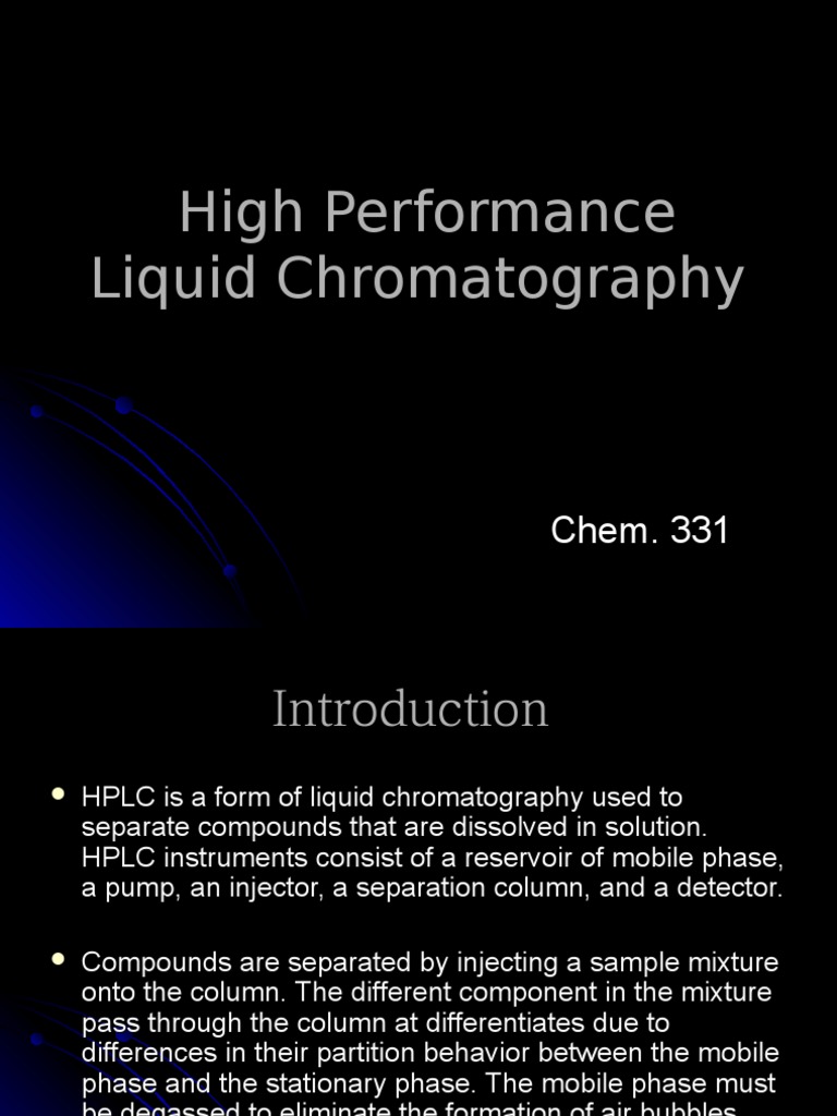 An In-Depth Look at High Performance Liquid Chromatography: Principles ...