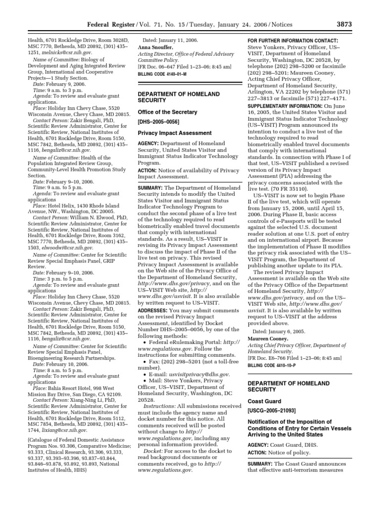 Federal Register / Vol. 71, No. 15 / Tuesday, January 24, 2006 ...