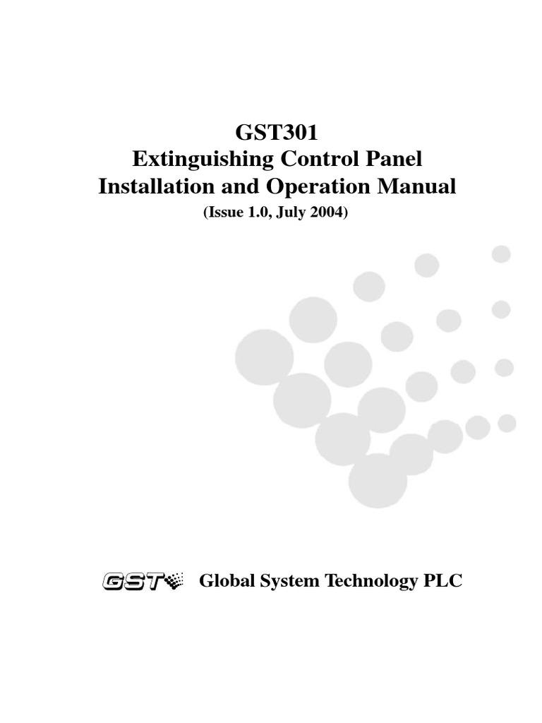 GST301 Extinguishing Control Panel Guide | PDF | Switch | Timer