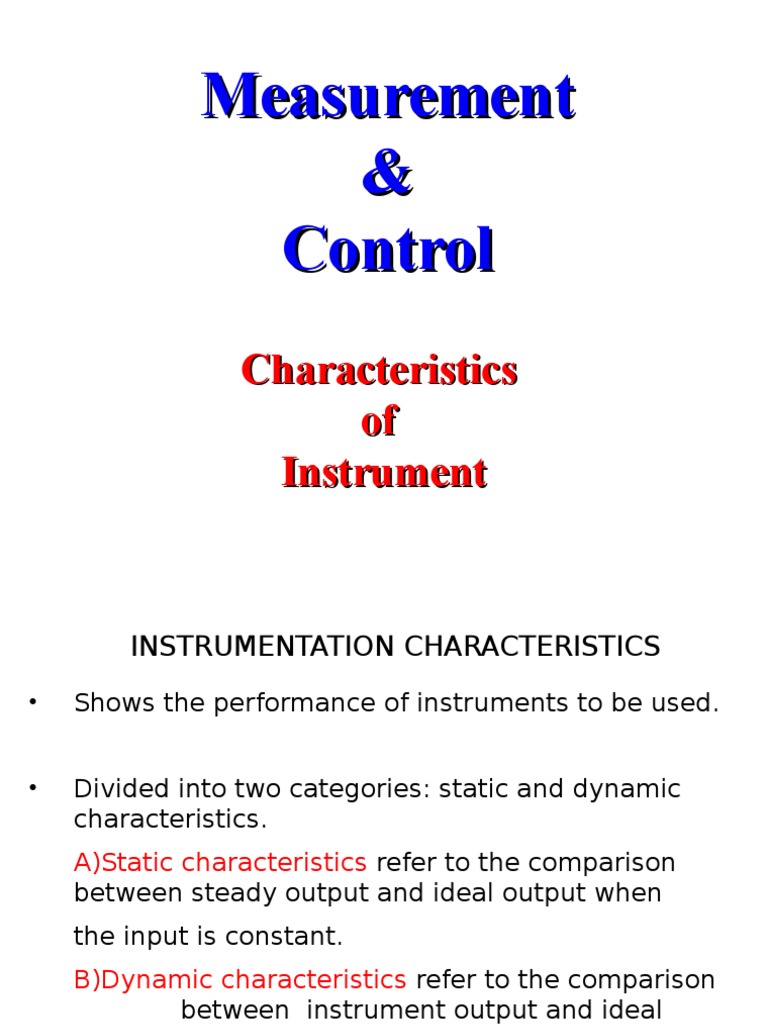Characteristics | PDF | Accuracy And Precision | Measuring Instrument
