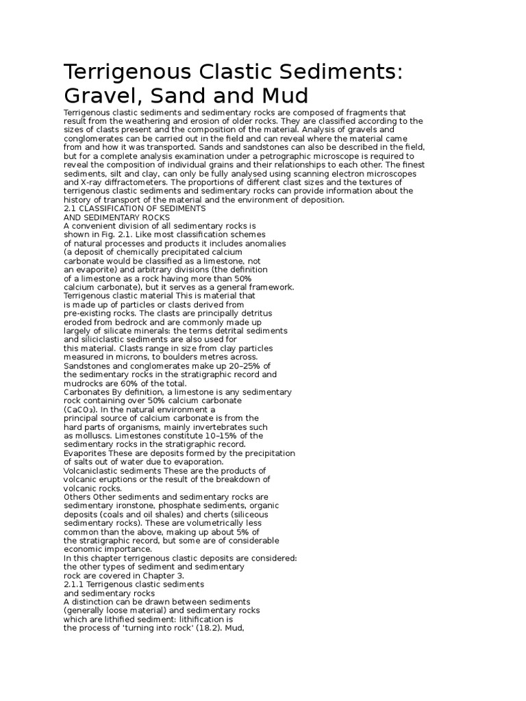 Terrigenous Clastic Sediments | PDF | Clastic Rock | Sedimentary Rock
