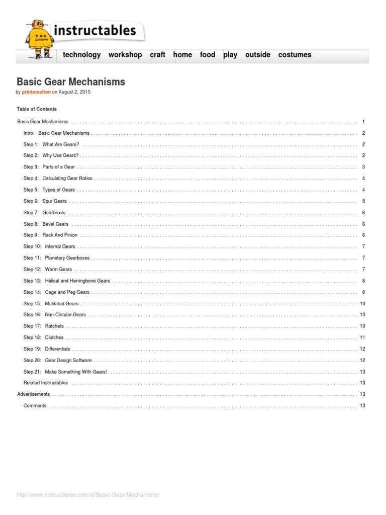 Basic Gear Mechanisms | PDF | Gear | Clutch