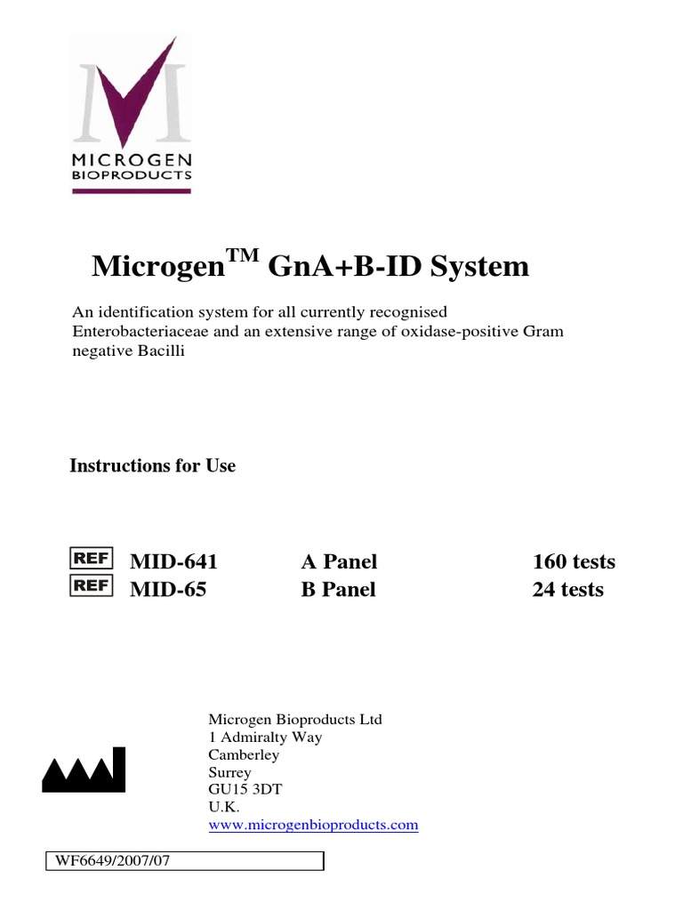 Microgen Gn Id Mid65 y Mid641 | Gram Negative Bacteria | Sterilization ...
