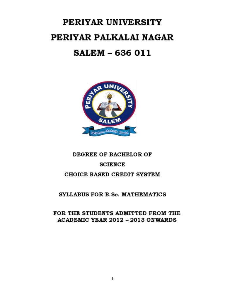 B.Sc. Mathematics Syllabus 2012 Onwards | PDF | Black–Scholes Model ...