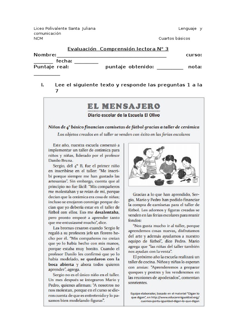 Comprensión Lectora 4 | PDF | FIFA Copa del Mundo | Asociación de Futbol