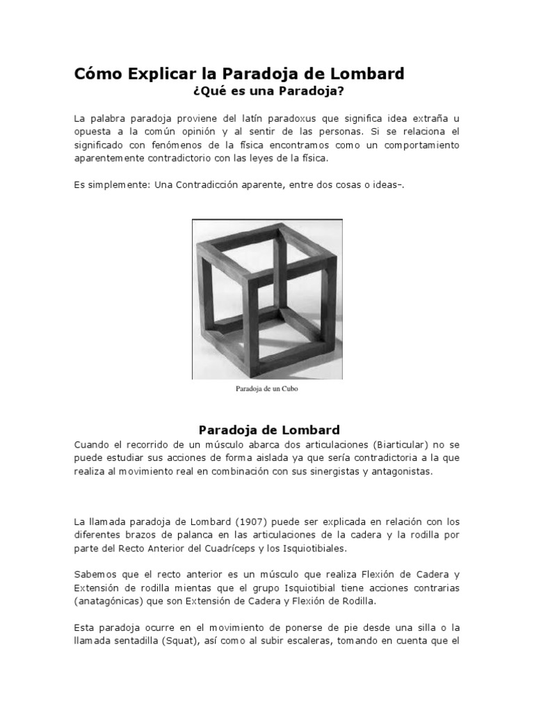 Cómo Explicar La Paradoja De Lombard Pdf 7448