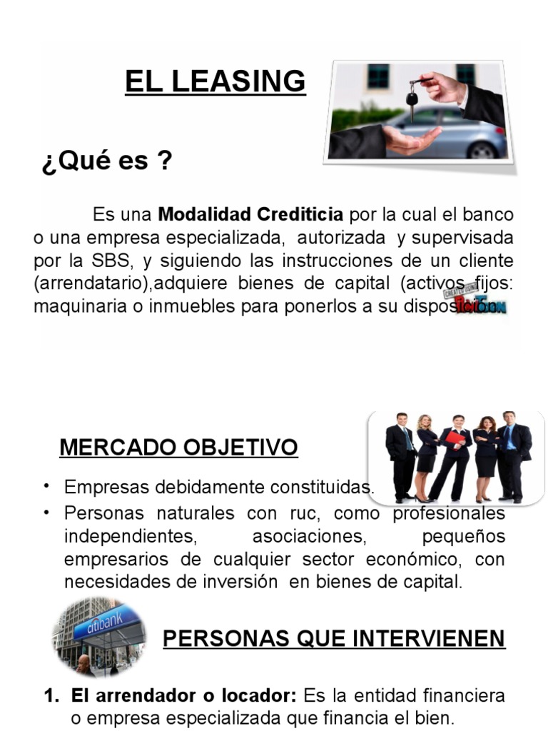 Leasing financiero. | Arrendamiento | Bancos