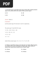 Age Problems Sample With Answers and Explanations | PDF | Equations ...