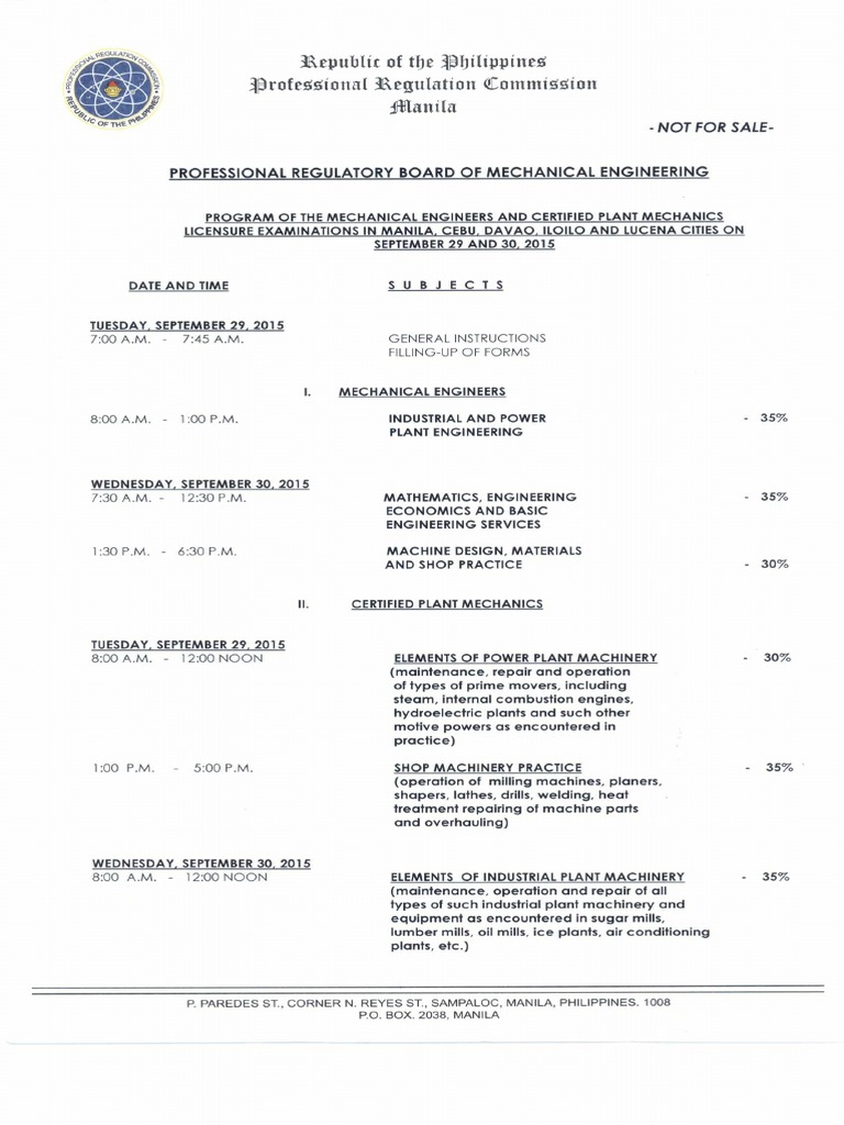 September 2015 Mechanical Engineer Board Exam | PDF | Machine ...
