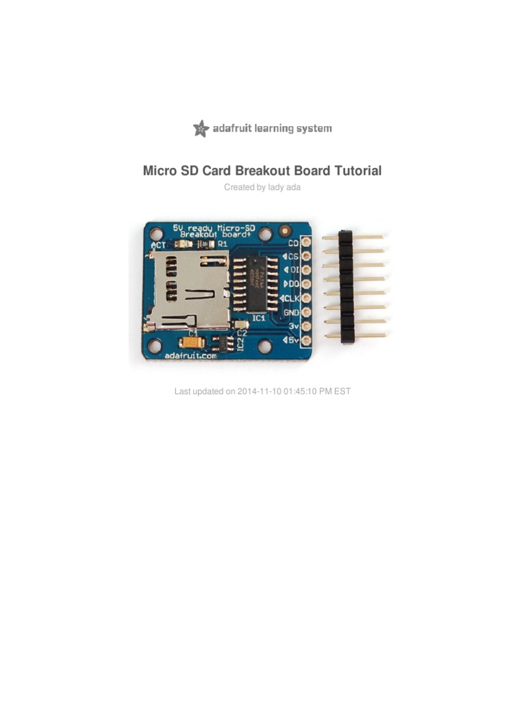 Adafruit Micro Sd Breakout Board Card Tutorial Pdf Secure Digital Filename 