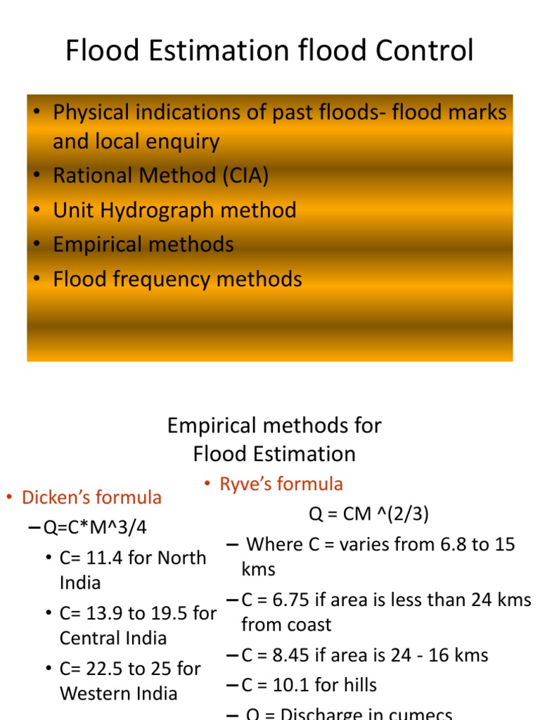 Flood Estimation | PDF | Drainage Basin | Rain