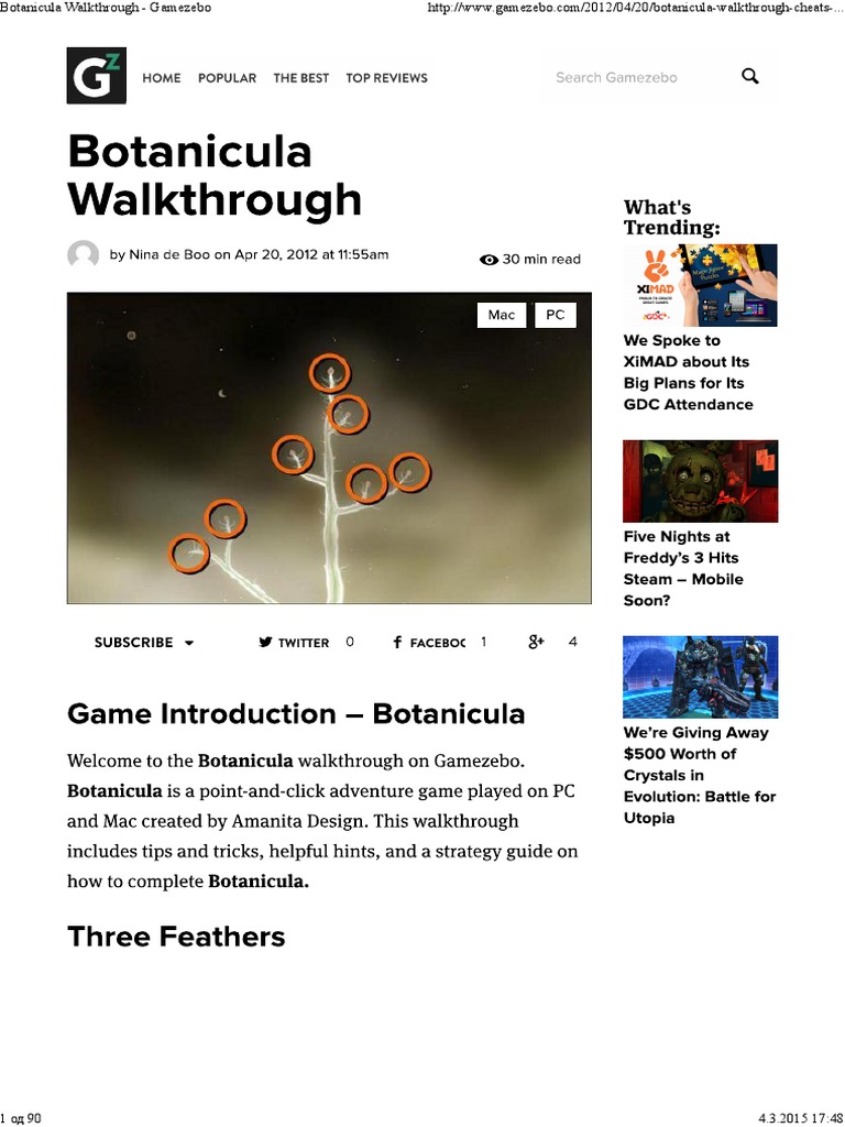 Botanicula Walkthrough - Gamezebo | PDF | Collaboration | Video Game ...