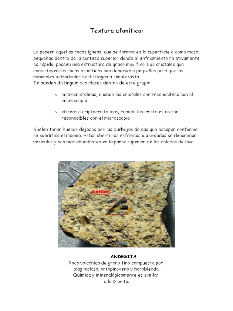 Textura Afanítica | PDF | Roca ígnea | Petrología