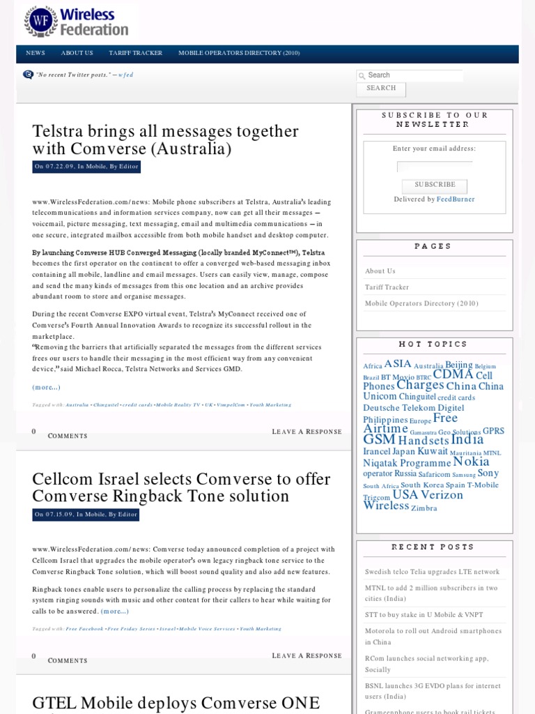 Adelphi House: Comverse Globally The Wireless Federation. | PDF | Second Life | Lte ...