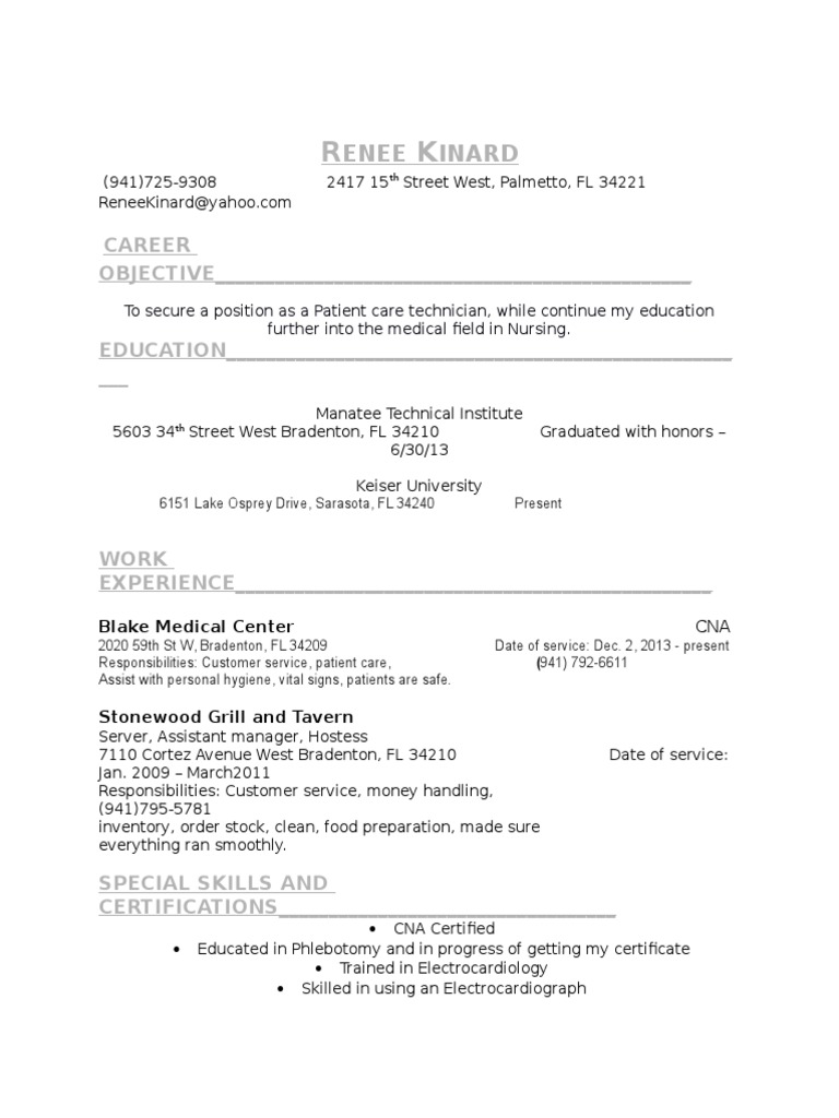 Renee Kinard Resume | PDF