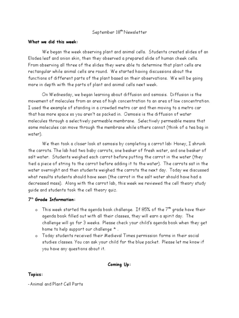 September 18th Newsletter | PDF