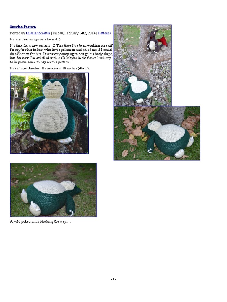 Tejido de Snorlax | PDF | Sewing | Textiles