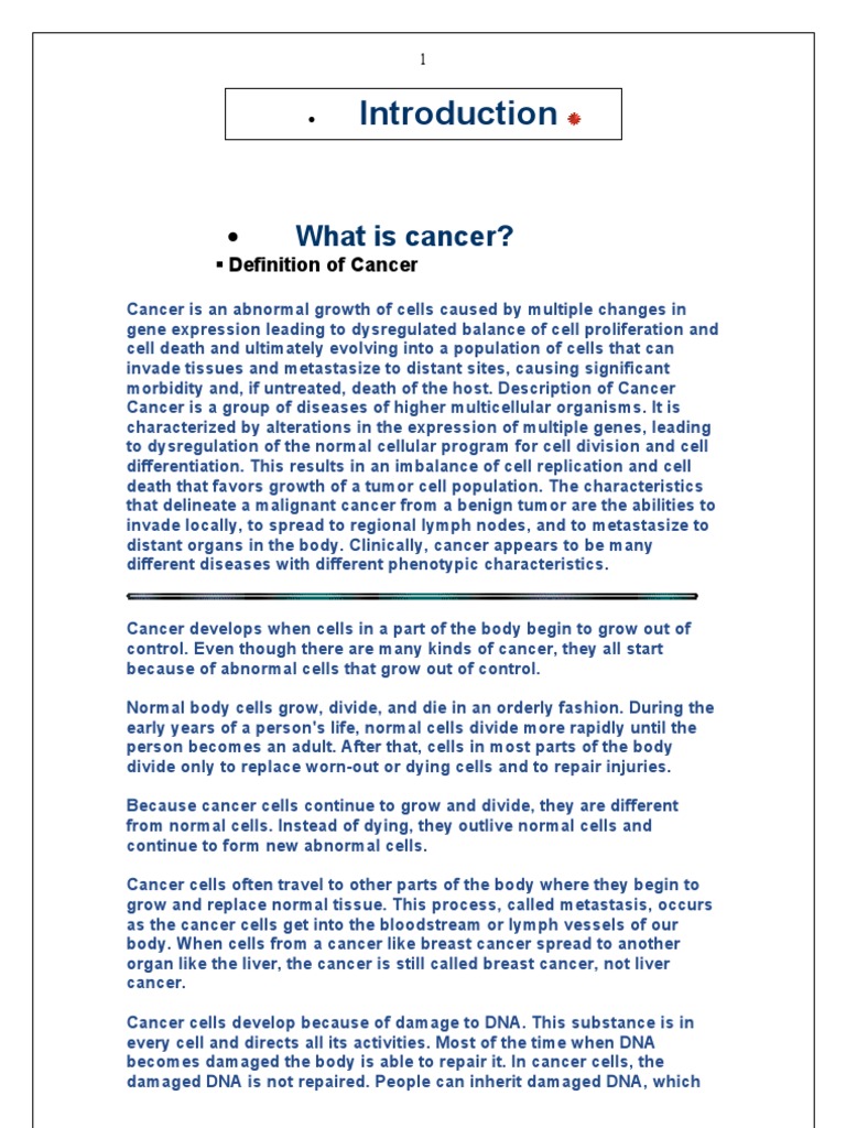 Understanding Cancer: Definition & History | PDF | Radiation Therapy ...