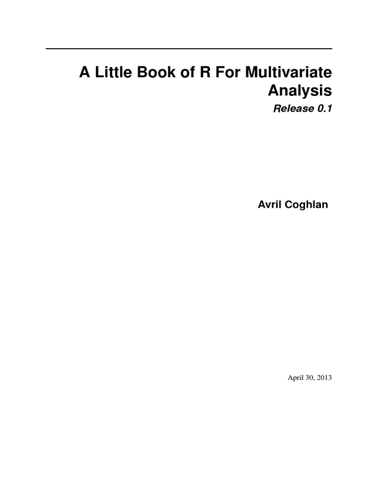 Little Book of R For Multivariate Analysis | PDF | Array Data Structure ...