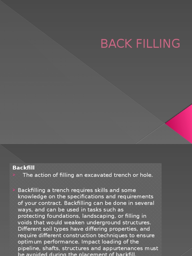 Back Filling - Report | PDF | Civil Engineering | Engineering