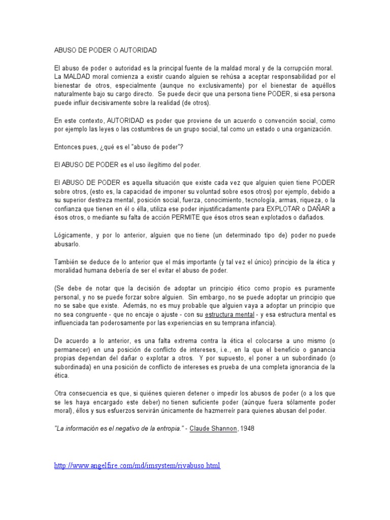 Abuso de Poder: Definición y Consecuencias | PDF | Instituciones ...