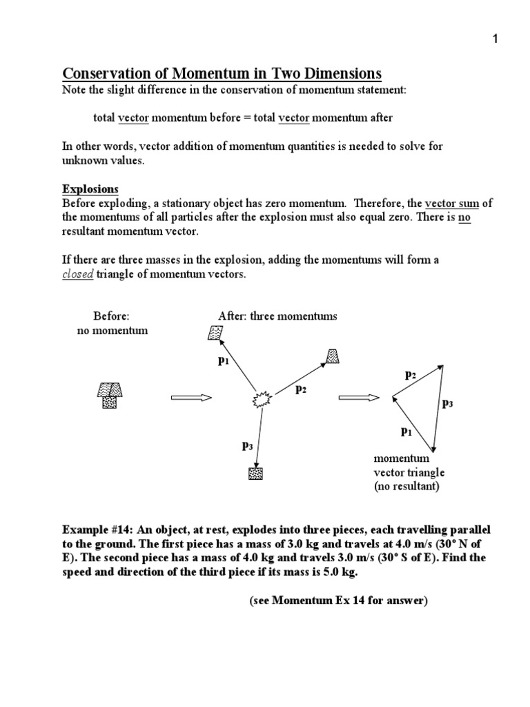 Conservation of Momentum in 2-D Notes | PDF | Momentum | Collision