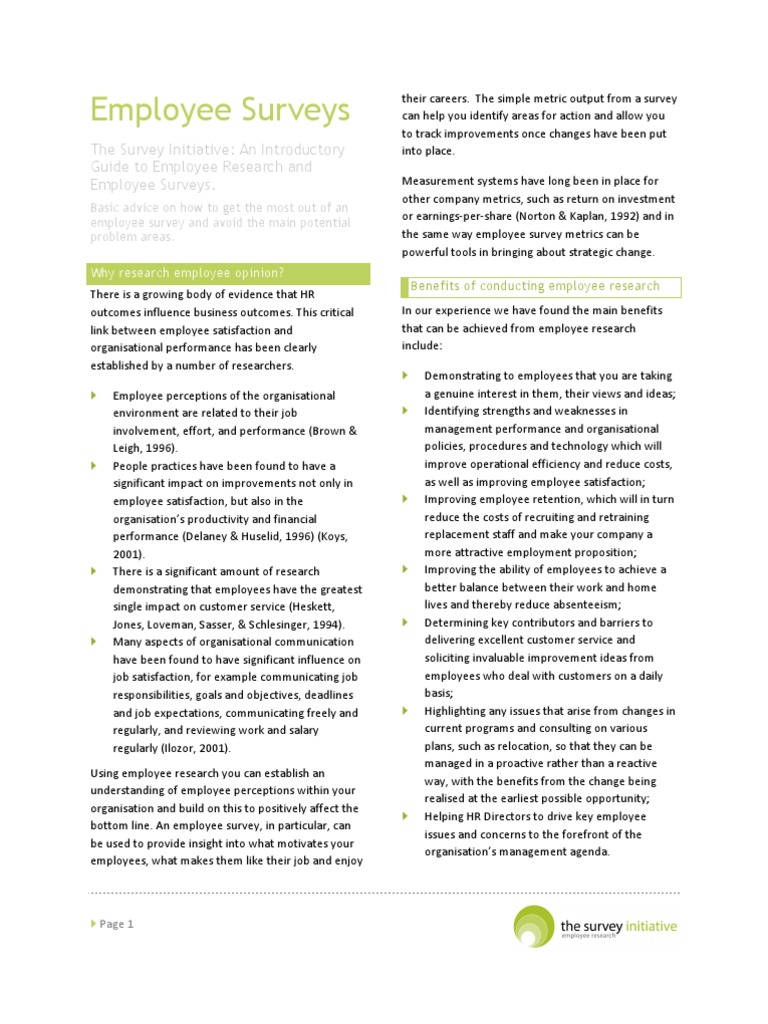 Employee Surveys | PDF | Survey Methodology | Quantitative Research