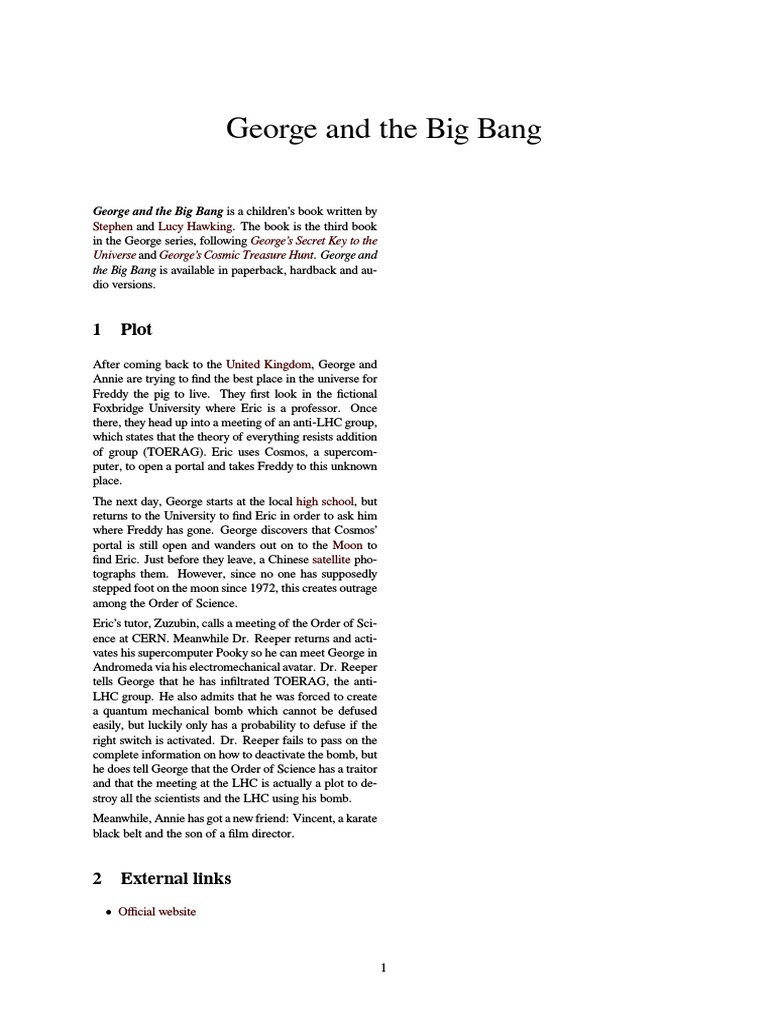 George and The Big Bang | PDF | Science | Cosmology