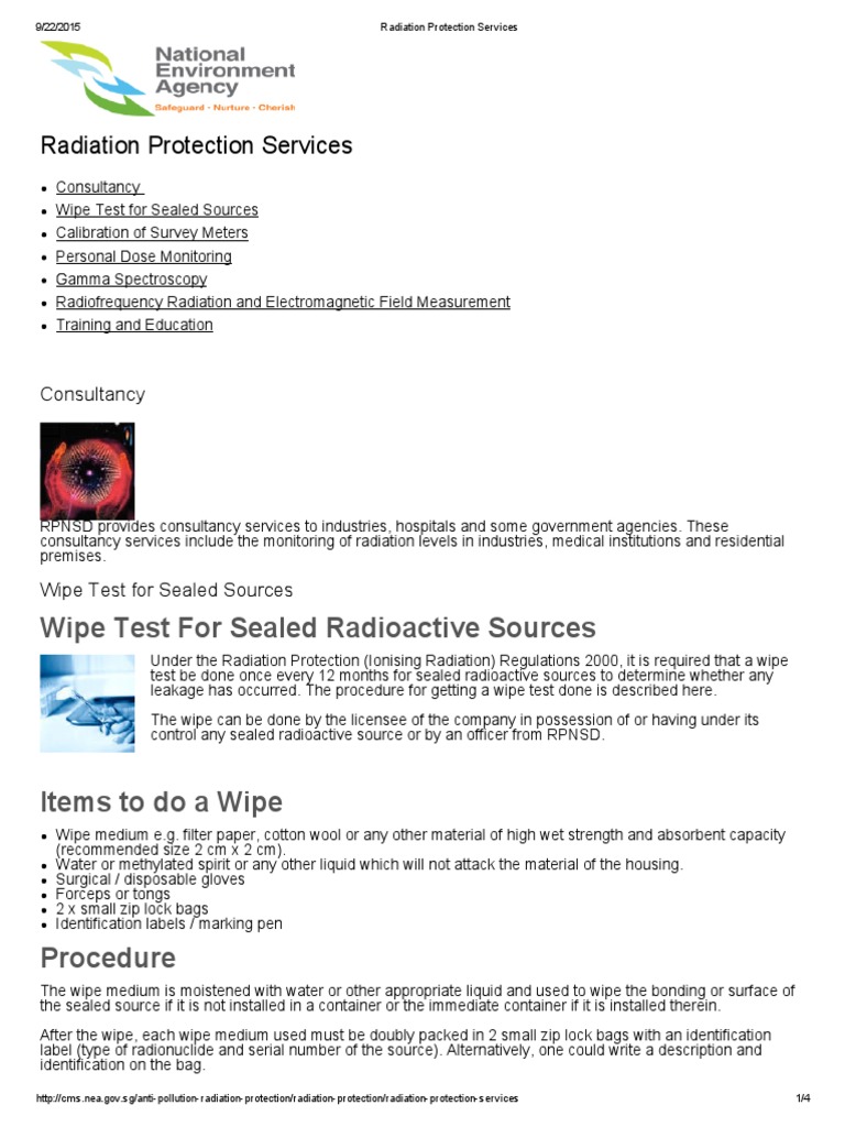 Radiation Protection Services | PDF | Radioactive Contamination ...