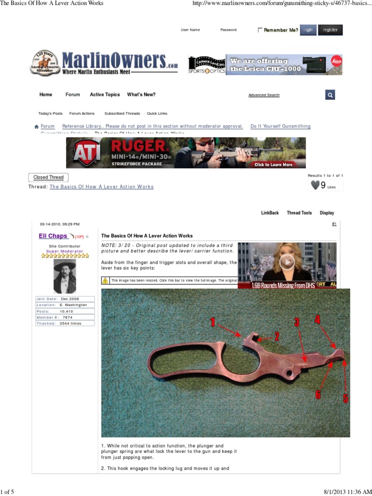 The Basics of How A Lever Action Works PDF | PDF | Internet Forum ...