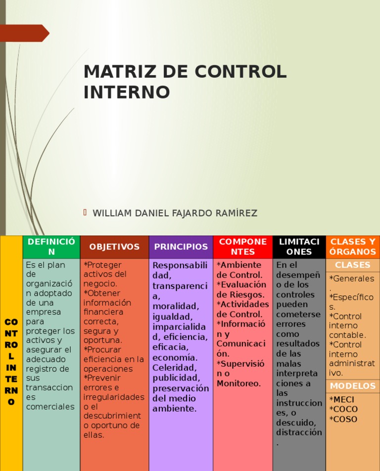 Matriz de Control Interno | PDF