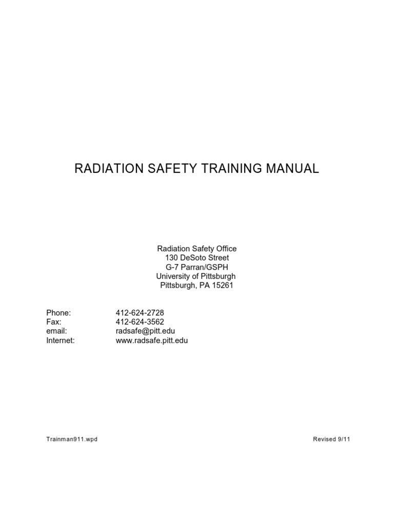 Radiation Safety Training Manual | PDF | Absorbed Dose | Radioactive Decay
