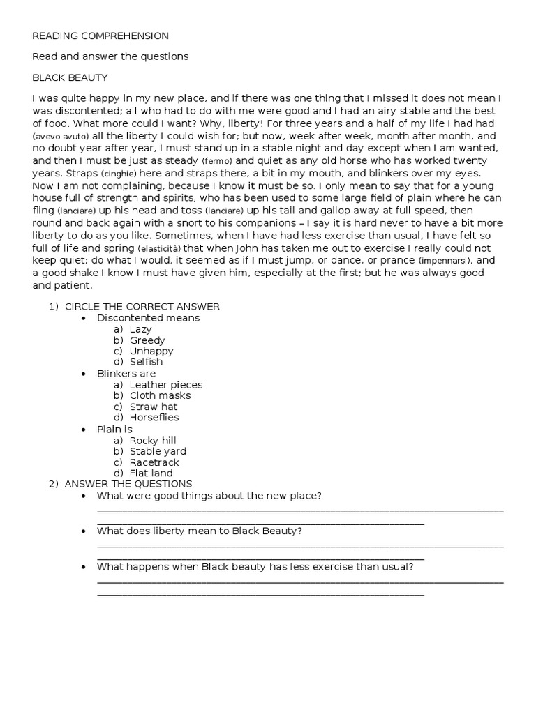 Reading Comprehension Ket | PDF