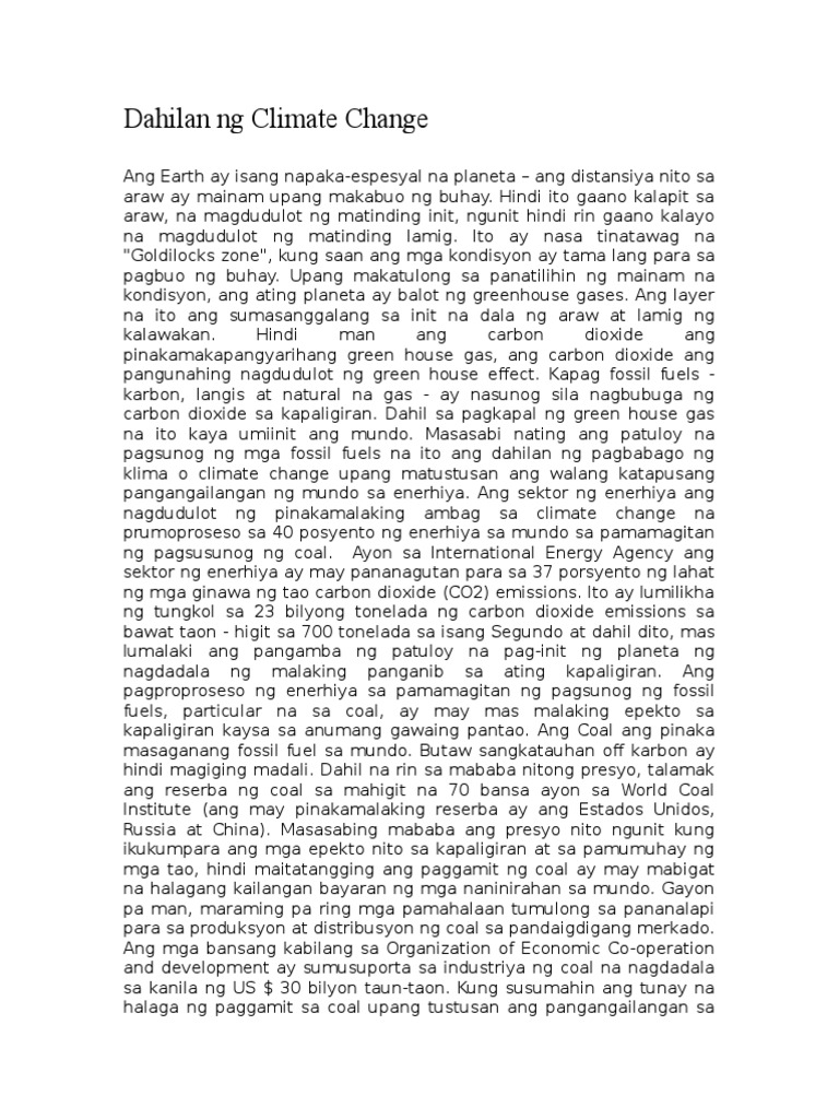 5 Dahilan NG Climate Change | PDF