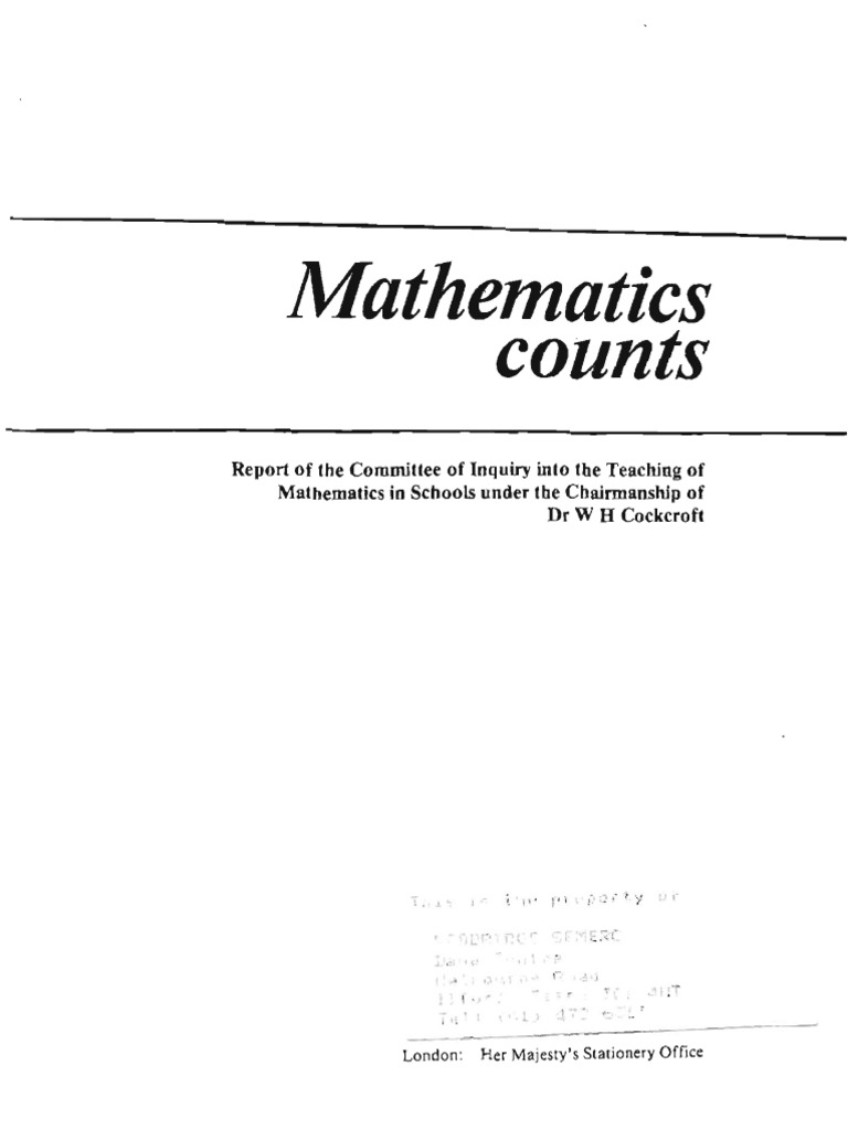 Mathematics Counts | PDF | Teachers | Teaching Mathematics