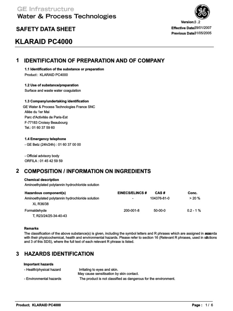 Klaraid PC4000 | PDF | Personal Protective Equipment | Packaging And ...