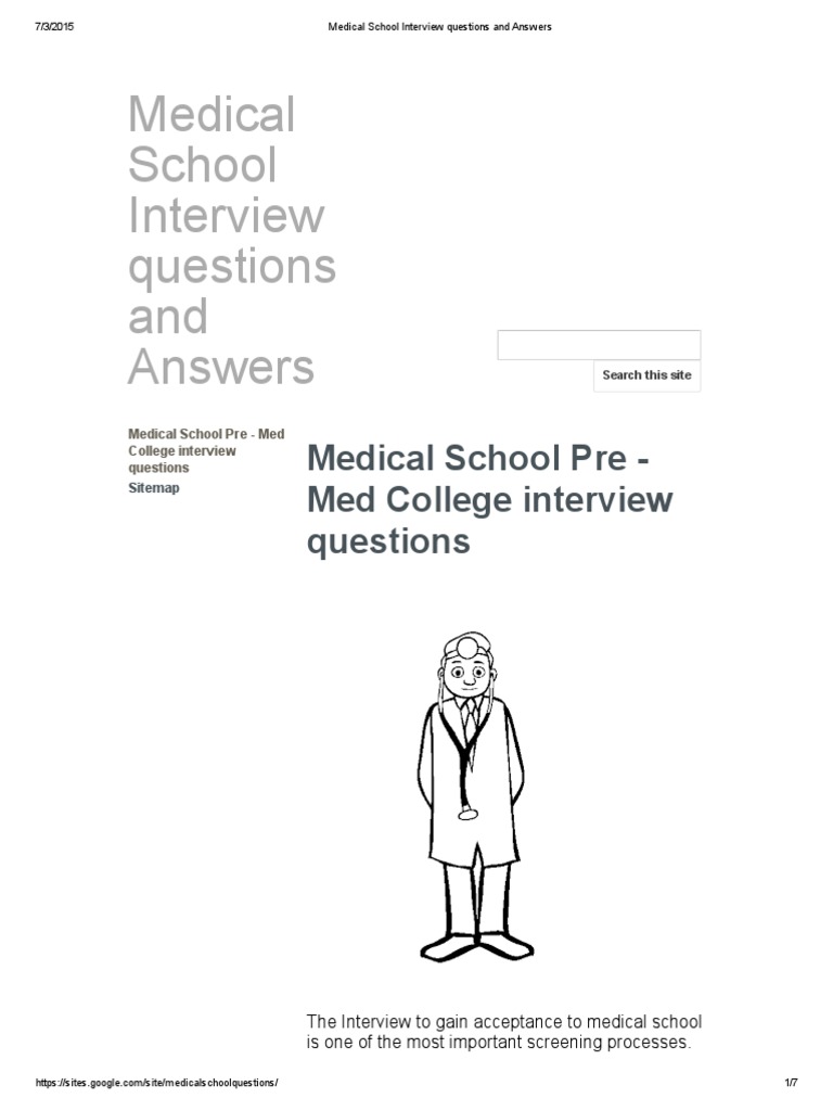 Medical School Interview Questions and Answers | Medical School | Physician