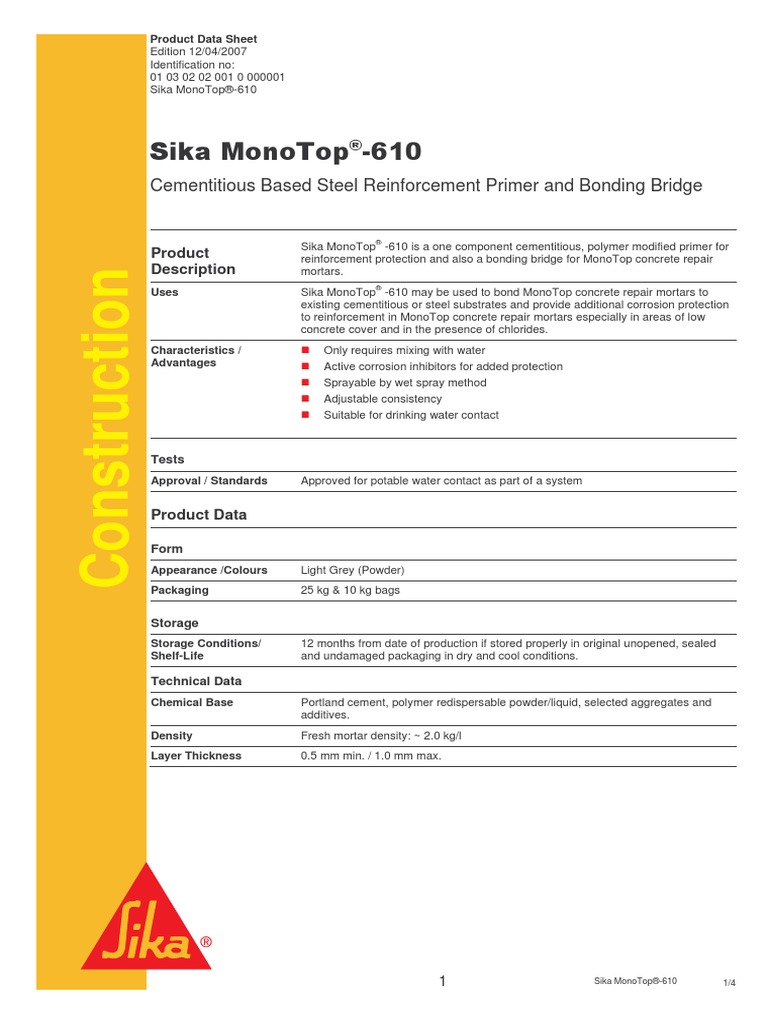 sika monotop 610 | Concrete | Corrosion