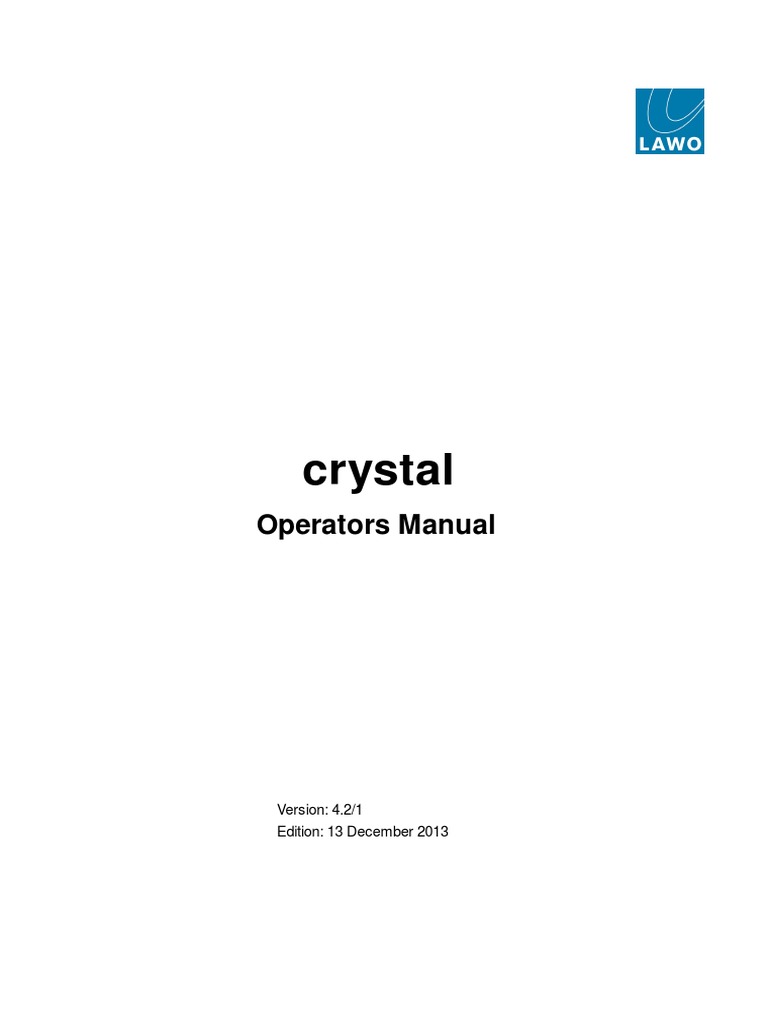 Lawo Crystal Operators Manual V4.2 1 | PDF | Computer Network | World ...