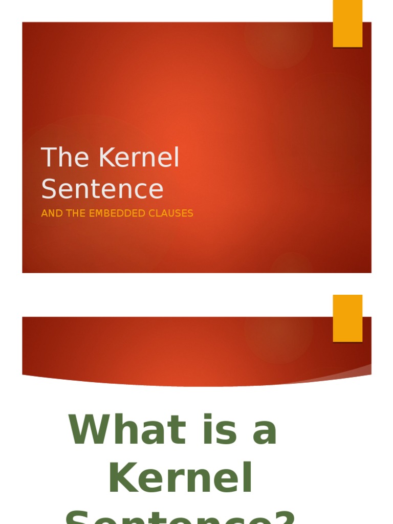 The Kernel Sentence | PDF