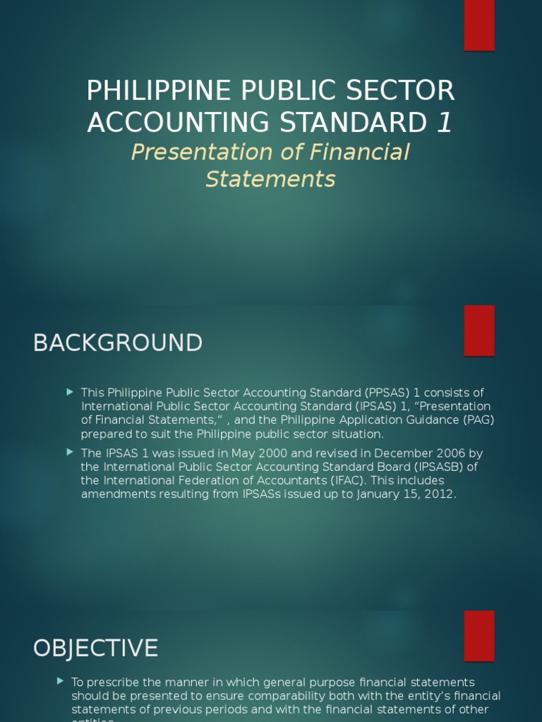Philippine Public Sector Accounting Standard 1 | PDF | Financial ...