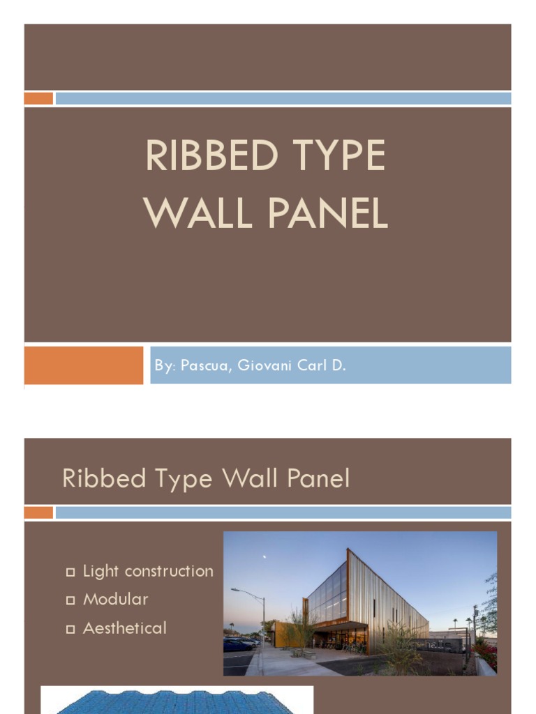 Ribbed Type Wall Panel Construction | PDF | Technology & Engineering