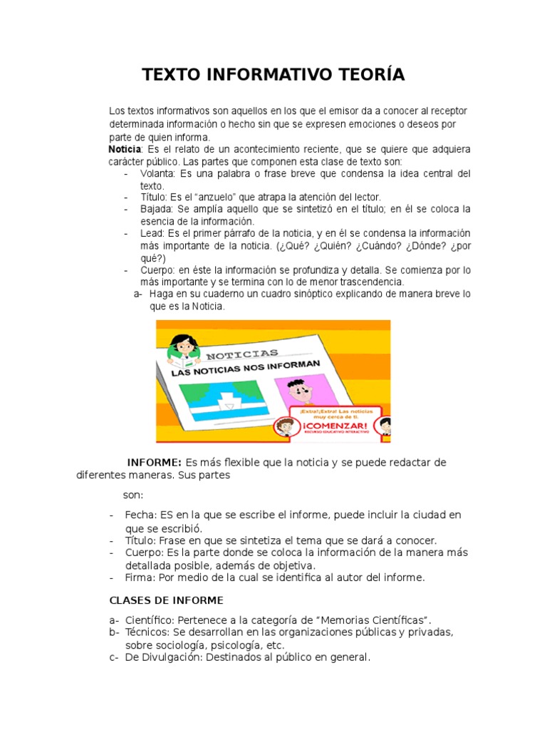 Texto Informativo Teoría | PDF | Información | Teoría